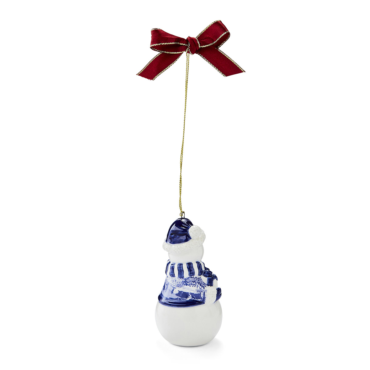 Blue Italian Snowman Ornament