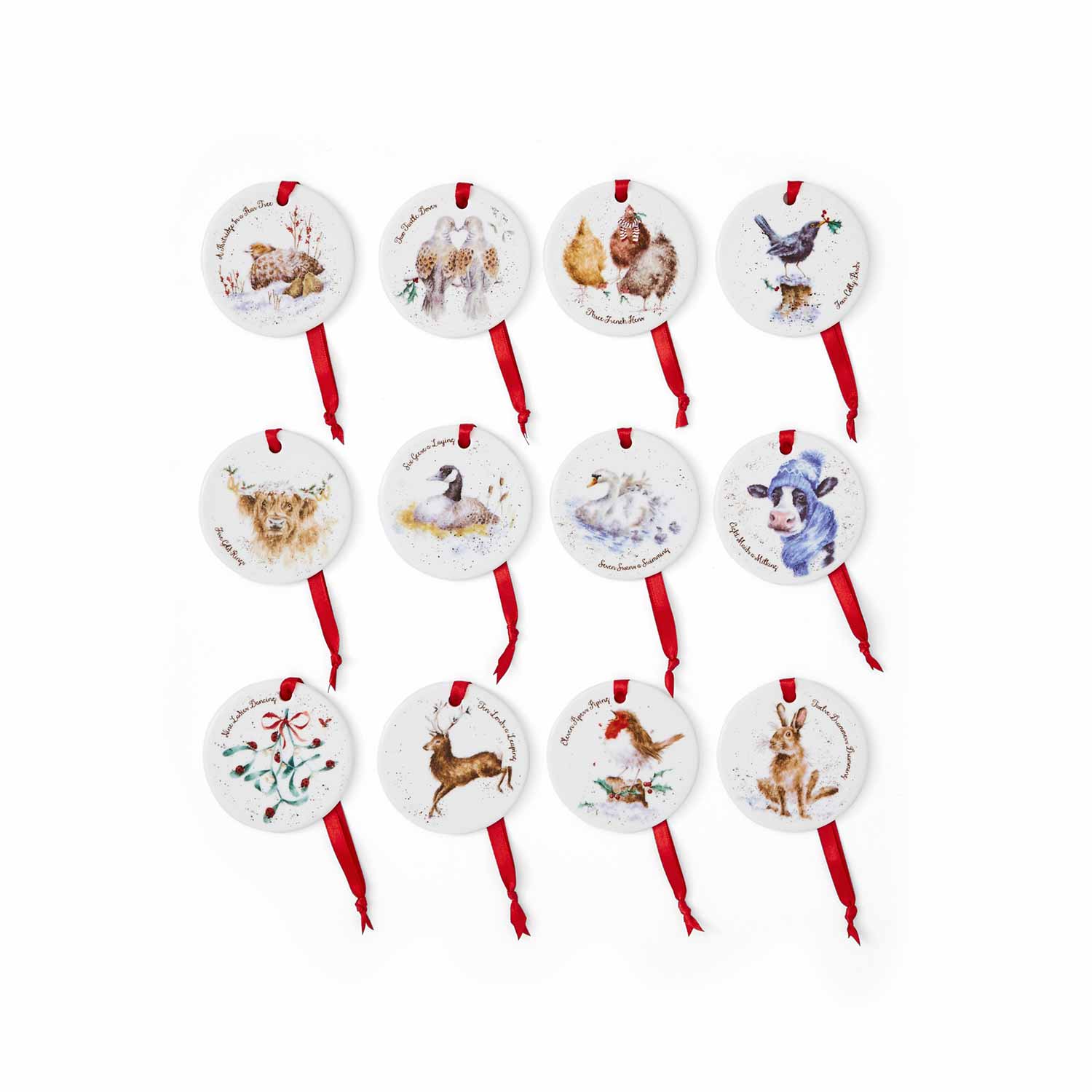 Wrendale Designs 12 Christmas Decorations