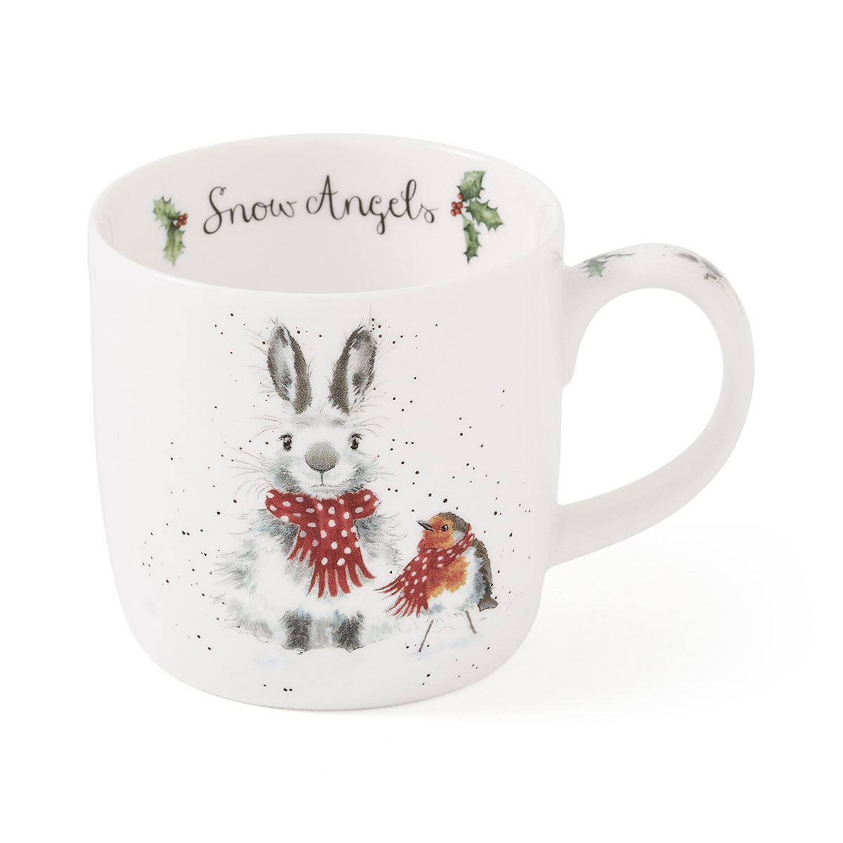 Wrendale Designs Snow Angels Mug (rabbit & robin)