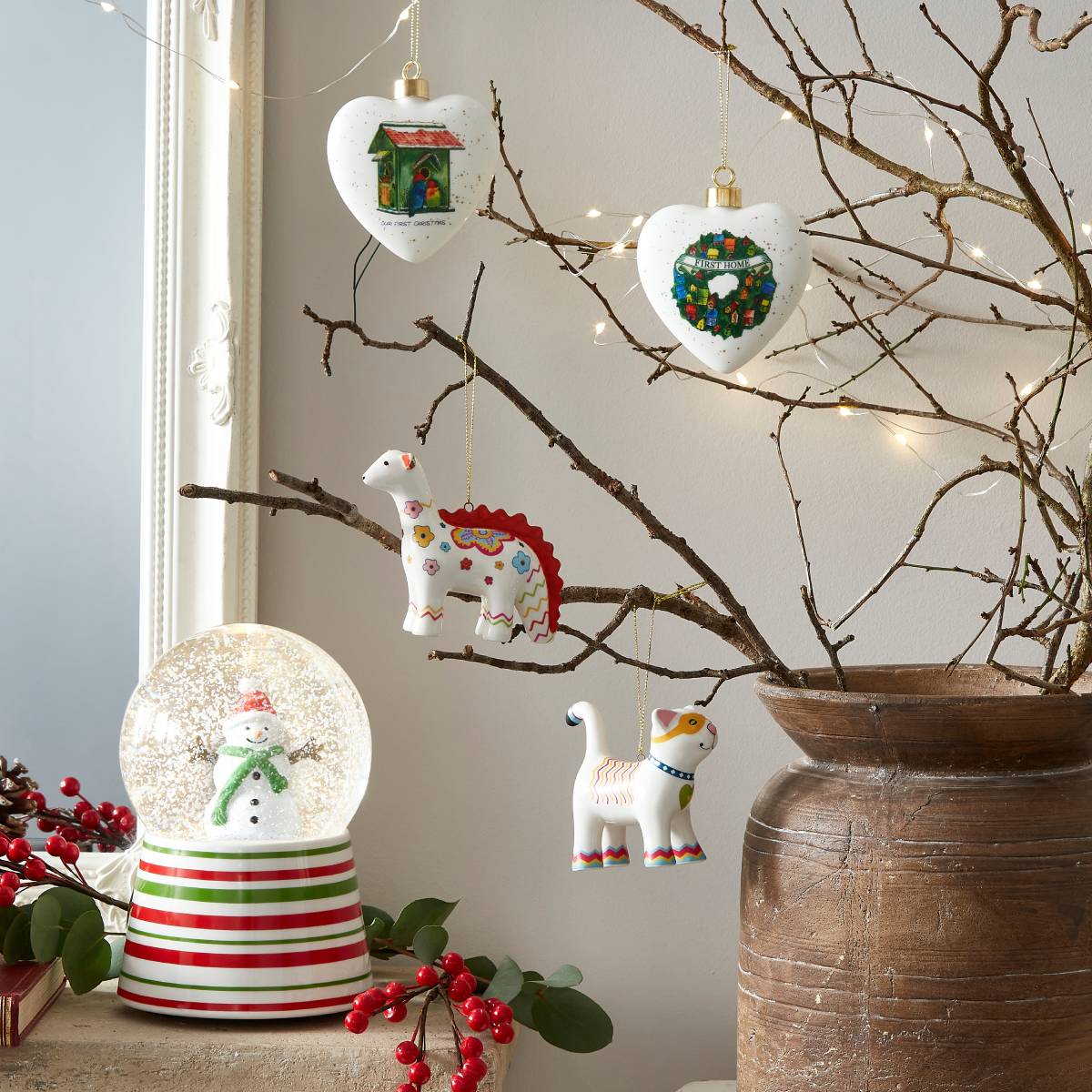 Kit Kemp Heart-Shaped Bauble - Love Birds