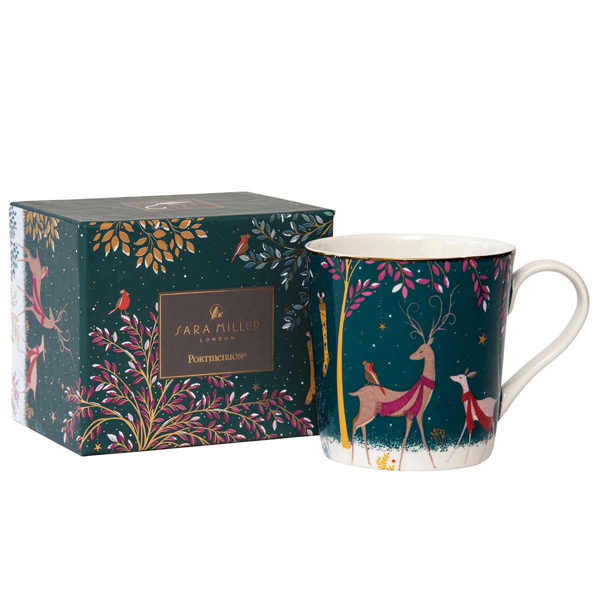 Sara Miller Woodland Tales Mug, Deer & Robin