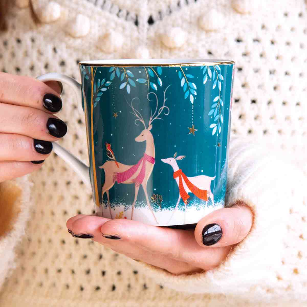 Sara Miller Woodland Tales Mug, Deer & Robin