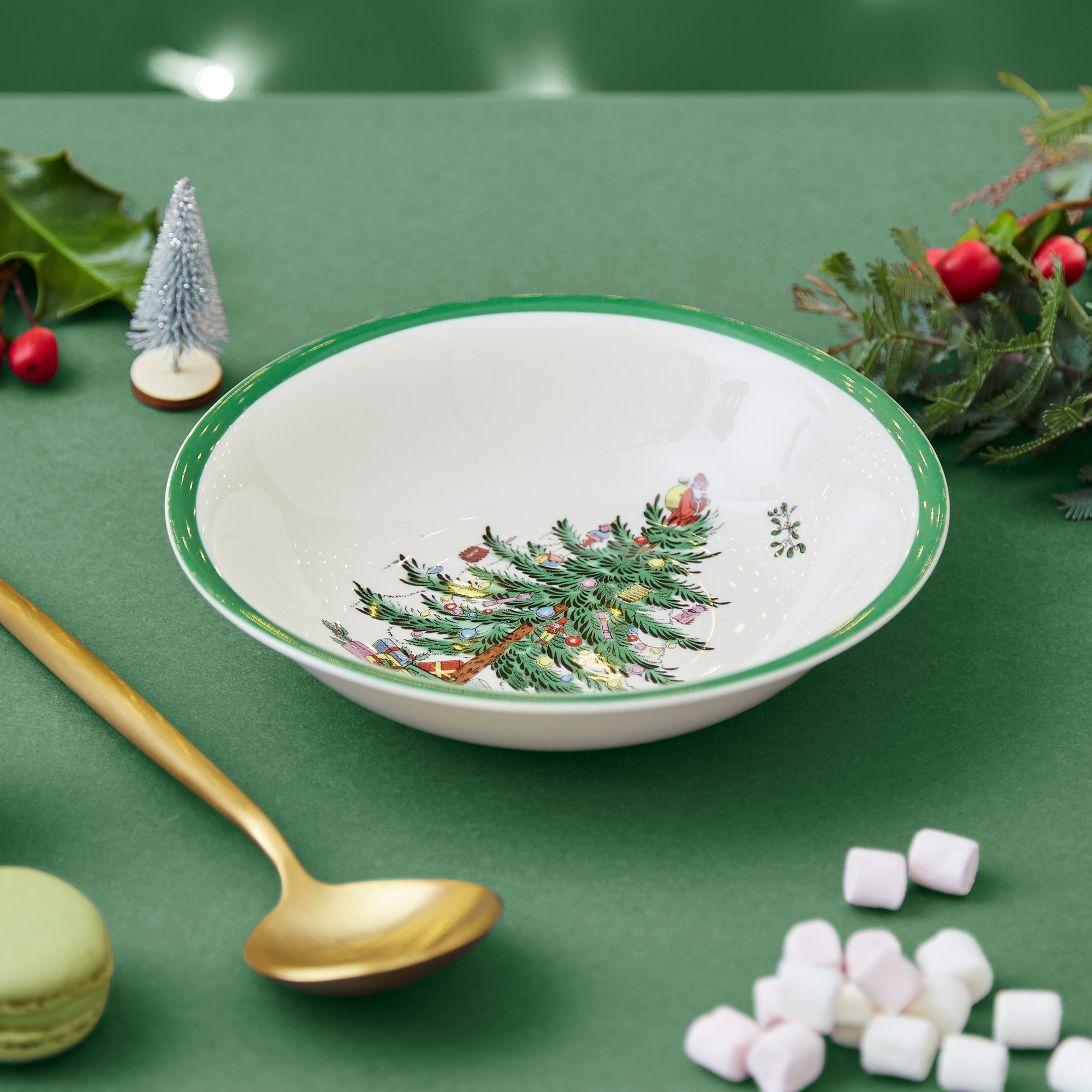 Christmas Tree Set of 4 Cereal Oatmeal Bowls | Spode